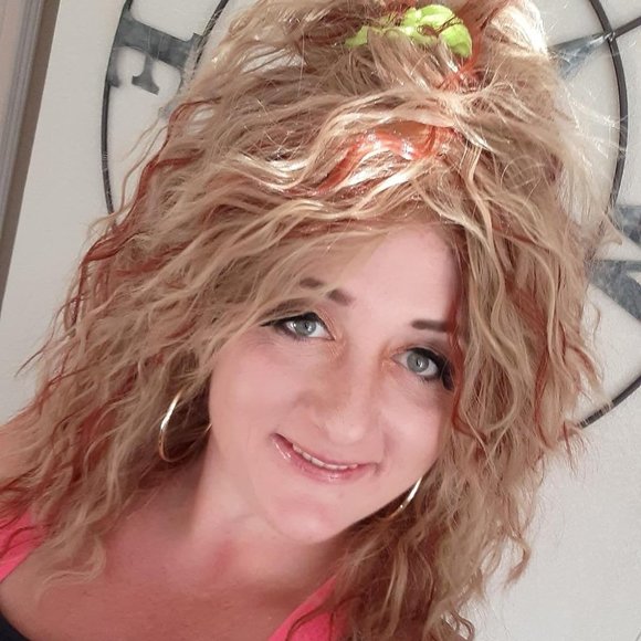 Karlery | Hair | Men Women Orange Mix Blonde Metal Long Curly Rocker ...